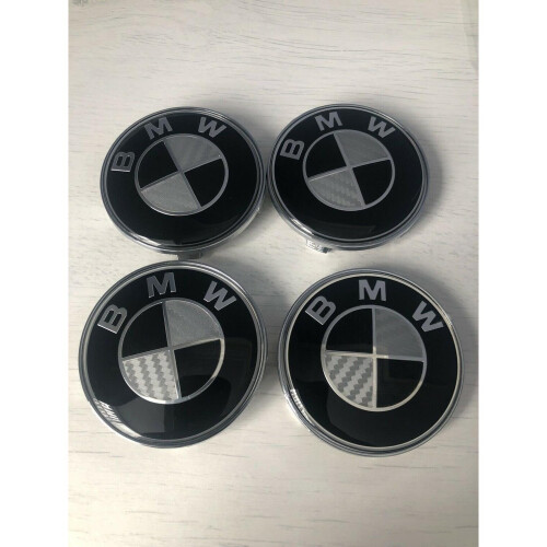 BMW Black Carbon Style Alloy Wheel Center Caps 68mm ( 4 pcs ) on OnBuy