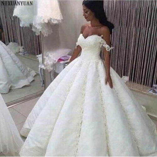 (White) 2020 Robe De Mariage Saudi Arabia Graceful Beading Wedding ...