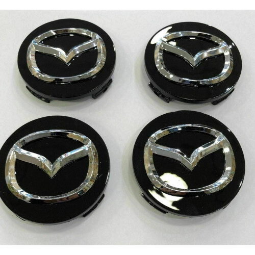 BLACK MAZDA ALLOY WHEEL HUB CENTRE CAPS 57mm fits 2, 3, 5, 6 ( 4 pcs ...