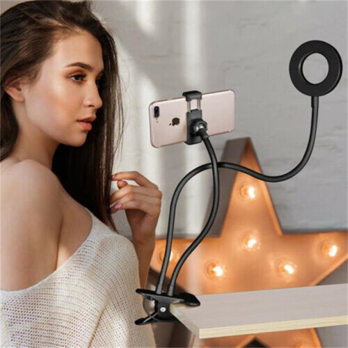 LED Selfie Ring Light with Cell Phone Holder Flexible Stand Stream
