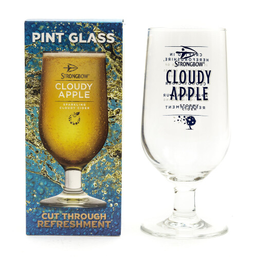Strongbow Cloudy Apple Stormy Cider Pint Chalice Glass Home Bar on OnBuy