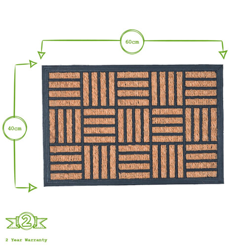 2x Heavy Duty Door Mats Rubber Back Outdoor Welcome Mats 60 x 40cm ...