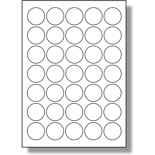 35 Per Sheet, 5 Sheets (175 Round Labels). Label PlanetÂ Plain White A4 ...