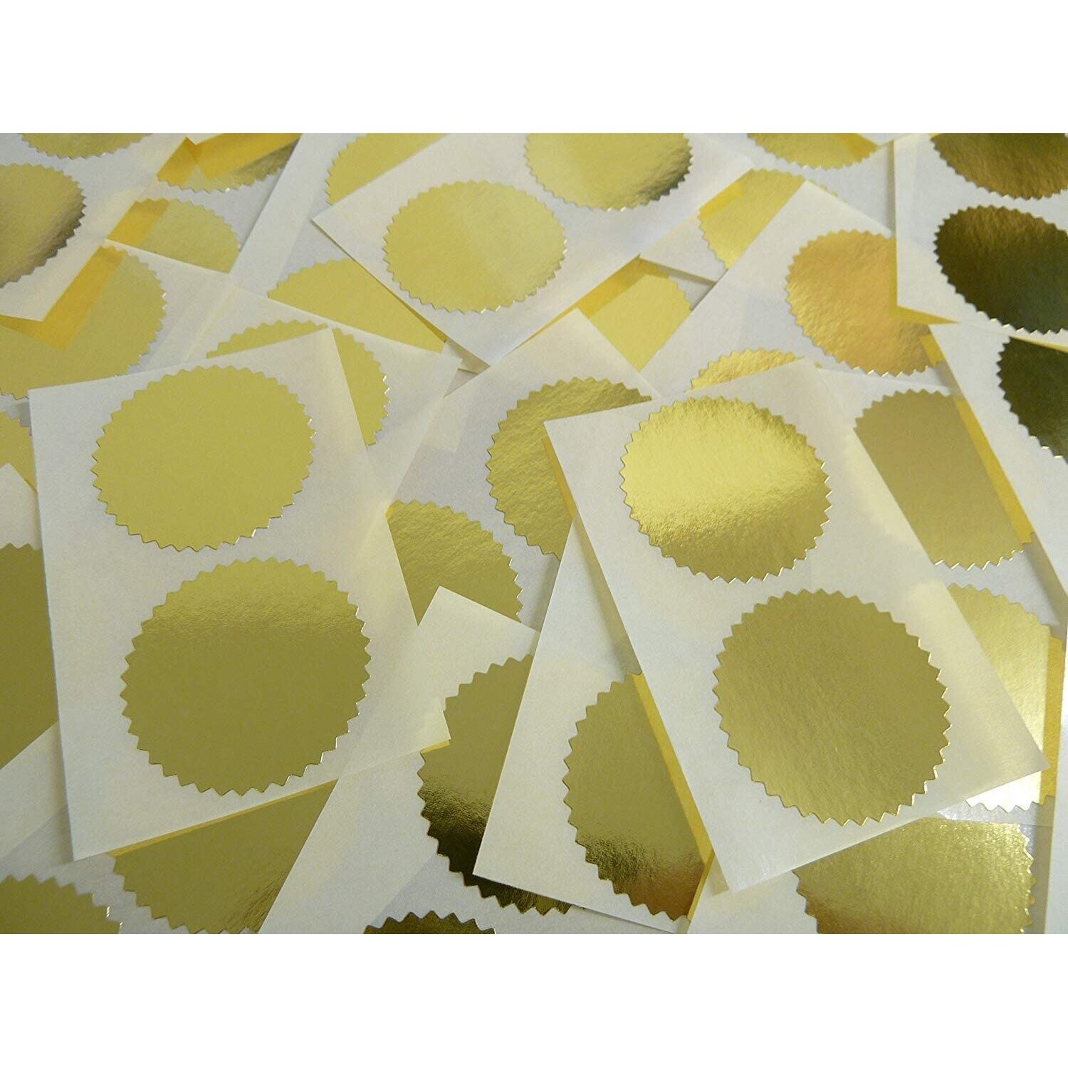 42mm Serrated Edge , Shiny Gold , Certificate Wafer Company Seal Labels ...