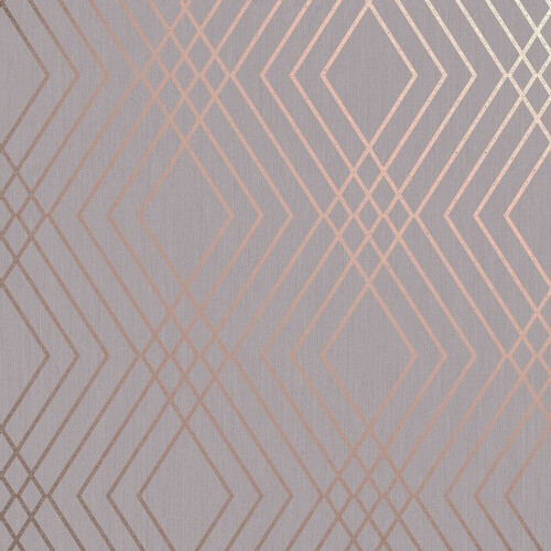 Fine Decor Shard Trellis Grey Rose Wallpaper FD42604 on OnBuy