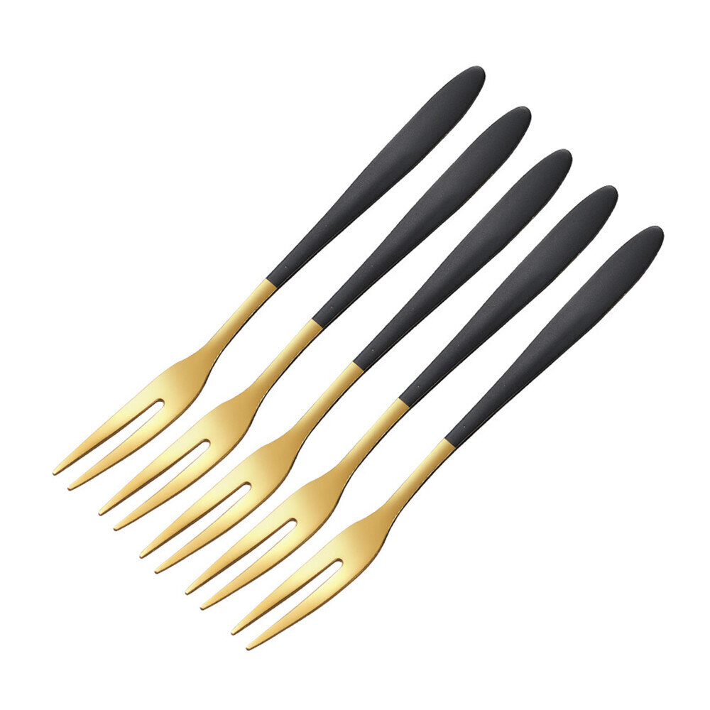2Set Fruit Fork Luxury Stainless Steel Gold Cake Dessert Forks Lovely ...