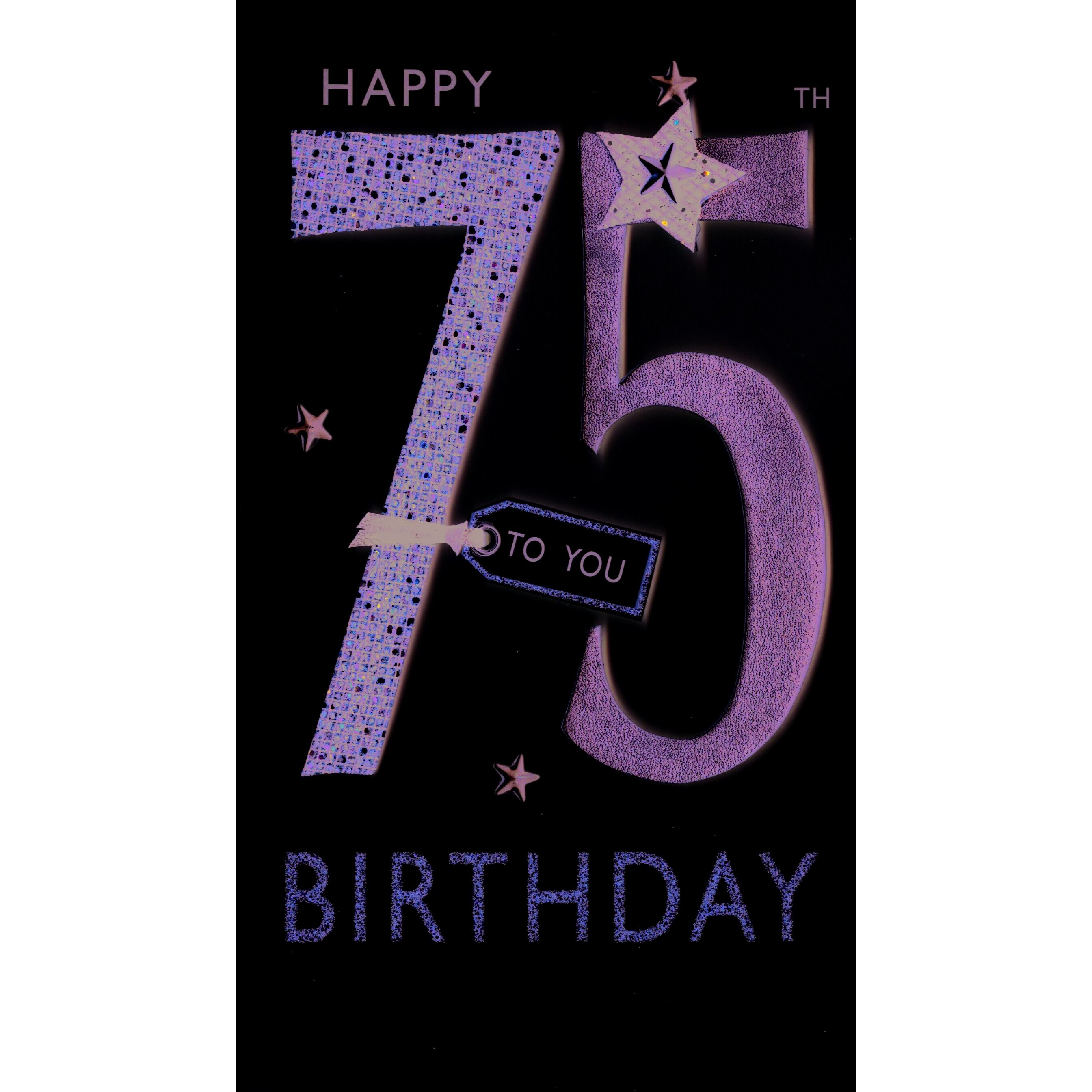 75th Birthday Greeting Card Hand-Finished Champagne Range Cards on OnBuy
