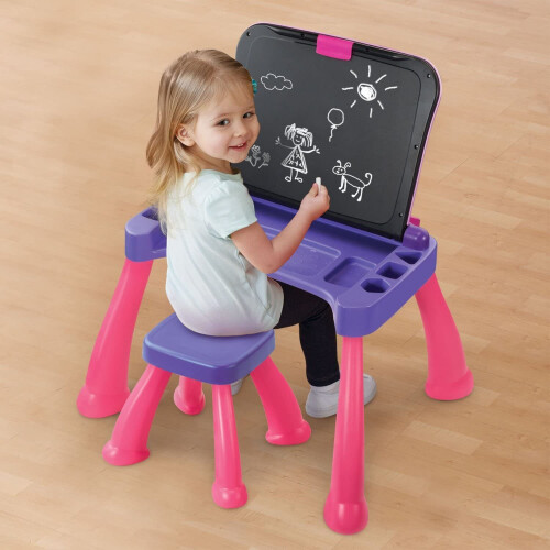 Vtech touch & learn activity desk deluxe pink store