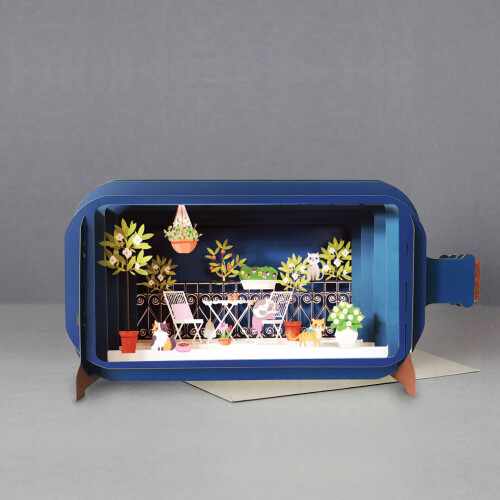 Message In A Bottle Cats Outside Pop Up Birthday Greeting Card By ...
