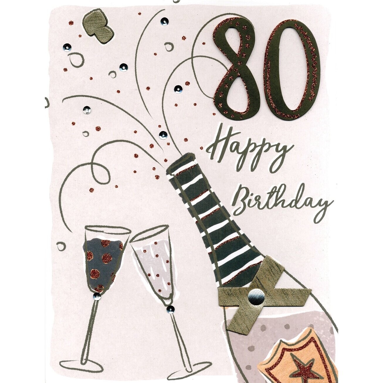 On Your 80th Birthday Gigantic Greeting Card Embellished A4 Sized Cards ...