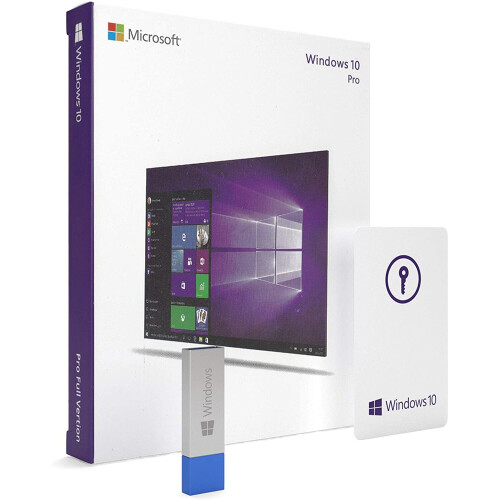 Microsoft Windows 10 Pro Box Pack | USB Flash Drive | English | 32/64 ...