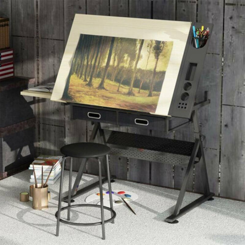 Adjustable Drafting Wooden Drawing Board Table Desk Drafting Table on OnBuy