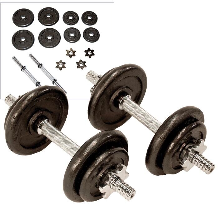 Adjustable Weight Plate Dumbbells Set 20kg (2 x 10kg) on OnBuy