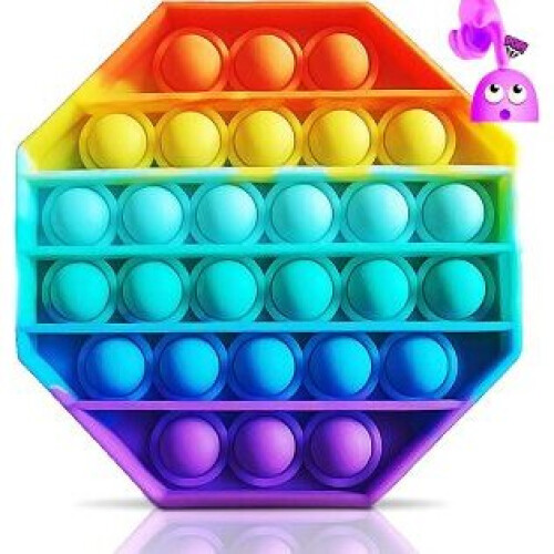 Rainbow Colour Push Bubble Pop Bubble Sensory Fidget. Octagon Rainbow ...
