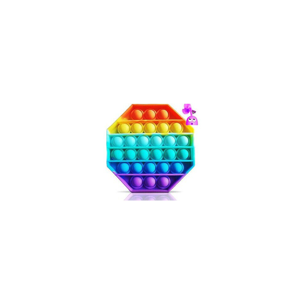 Rainbow Colour Push Bubble Pop Bubble Sensory Fidget. Octagon Rainbow ...