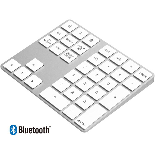 Cateck Bluetooth Numeric Keypad, Aluminum Wireless Bluetooth 34-Key ...