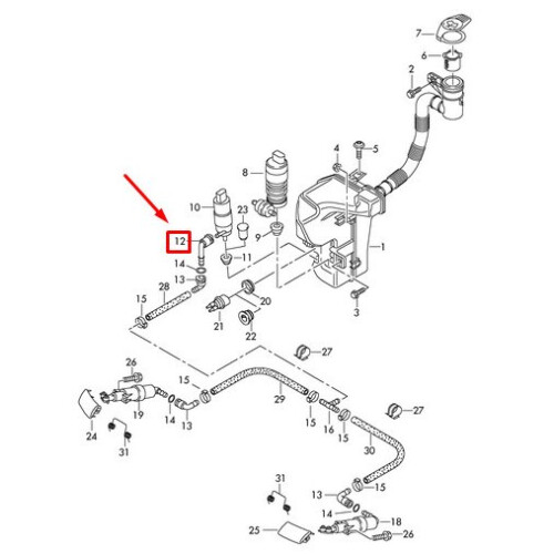 Golf Mk6 Washer Pump Connector 1T0955665 NEW GENUINE on OnBuy