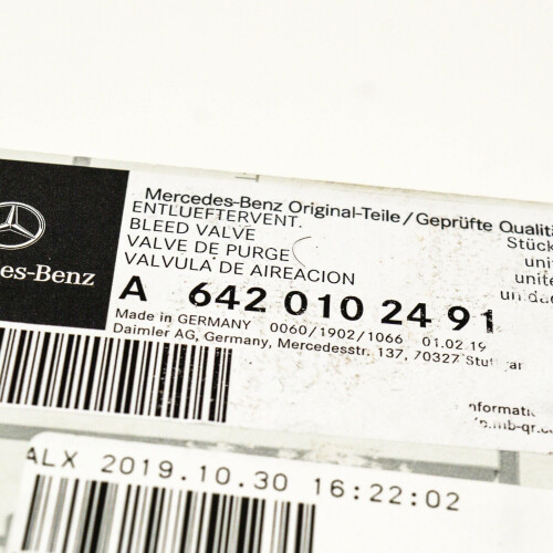 MB S-CLASS W221 Pressure Valve A6420102491 New Genuine on OnBuy