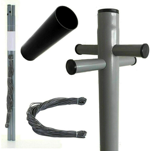 Heavy Duty Galvanised Clothes Line Post 2.4m 30m PVC Washing Line on OnBuy