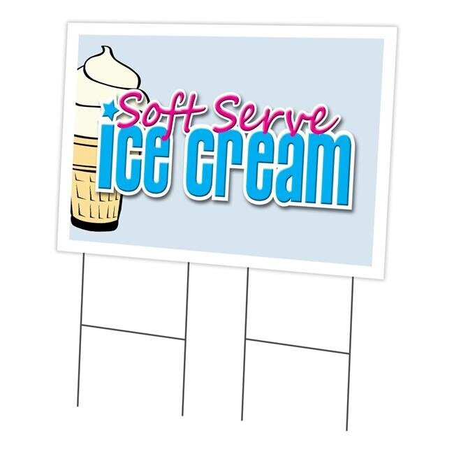 SignMission C-2436-DS-Soft Serve Vanilla Ice 24 x 36 in. Soft Serve ...