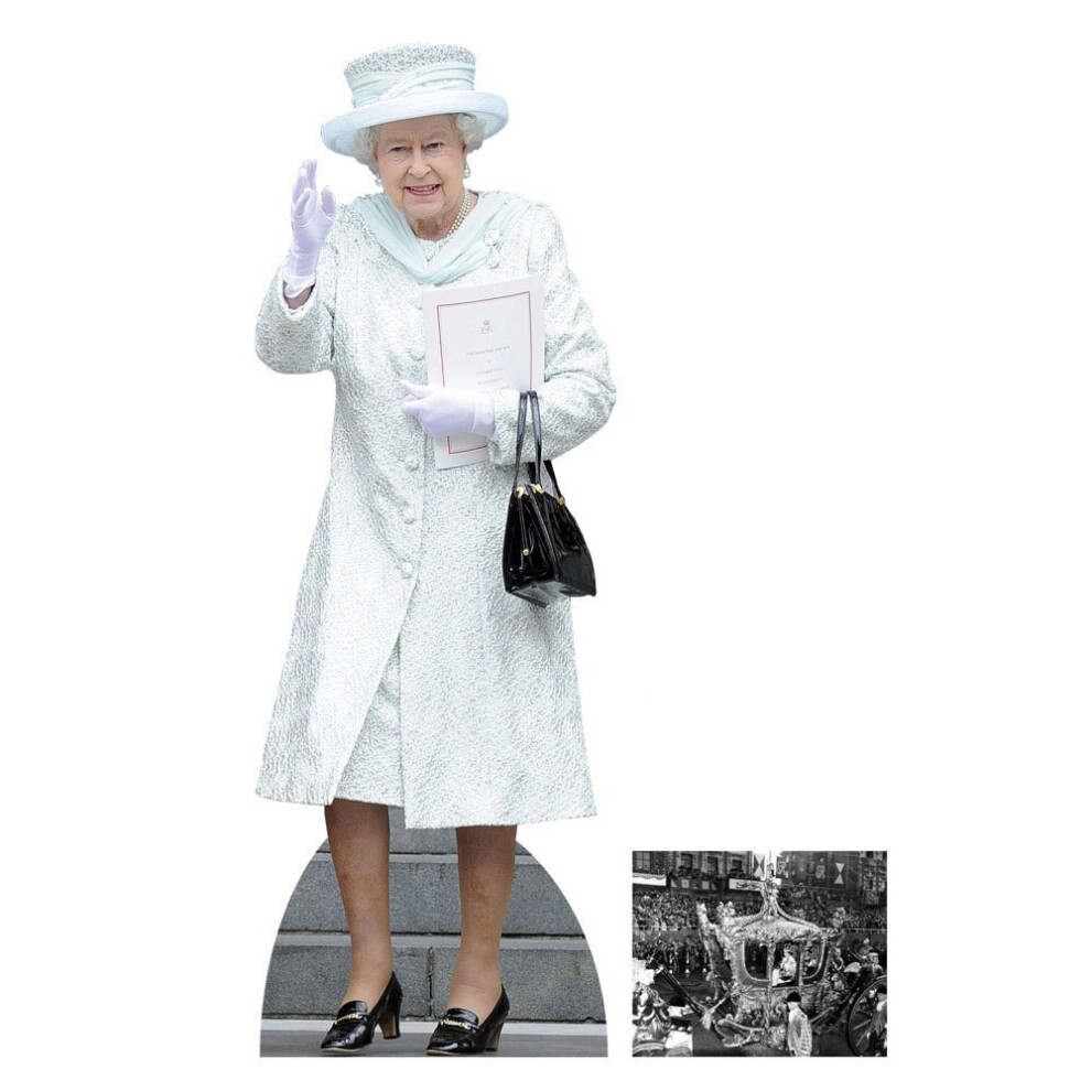Queen Elizabeth II in White Coat Lifesize Cardboard Cutout / Standee ...