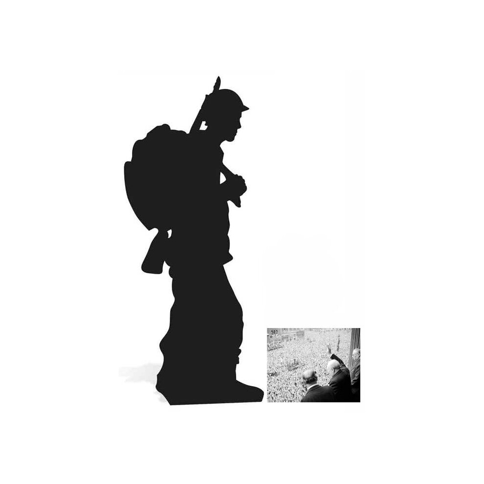 World War Soldier Lifesize Cardboard Cutout Silhouette, 175cm x 72cm ...