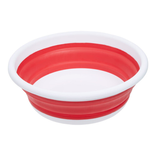 Collapsible Red White Round Washing Up Bowl on OnBuy