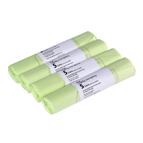 5 Litre Caddy Company Tie Handle Compostable Food Caddy Liners - 200 ...