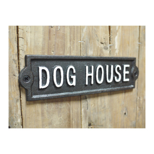 Cast Iron 'Dog House' Plaque Sign Garden Garage Shed Kennel on OnBuy