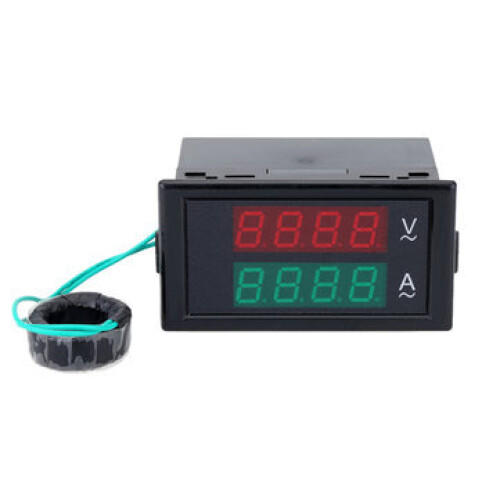 DL69-2042 Dual AC Digital Ammeter Voltmeter LCD Panel Amp/Volt Meter ...