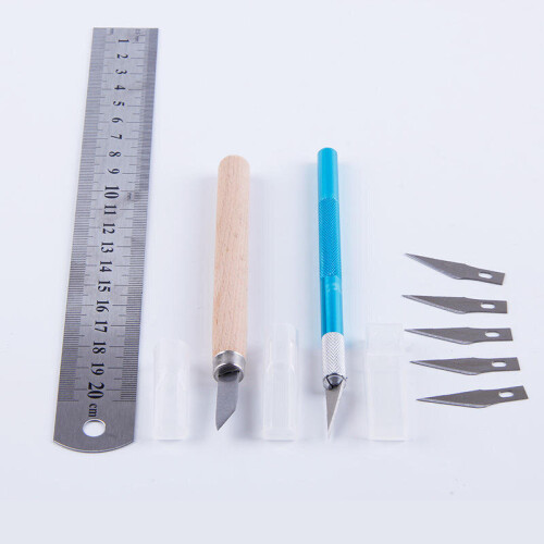 A4 Cutting Mat Set Thicken PVC Art Carving Pad Ruler Carving Tools ...