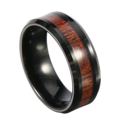 Classic Men's Wood Tungsten Ring Tungsten Carbide Colorfast Anallergic ...