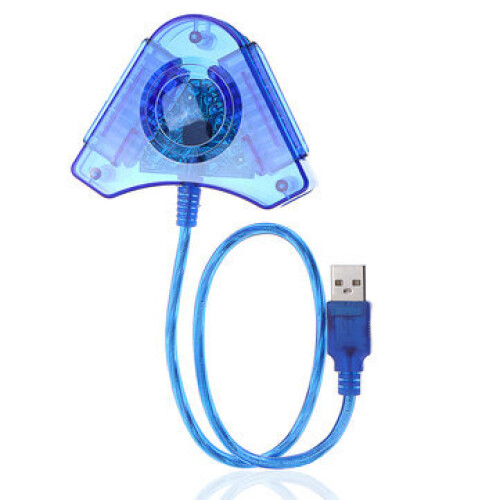 2 Port PS1 PS2 PSX to PC Adapter USB Converter for Game Controller ...
