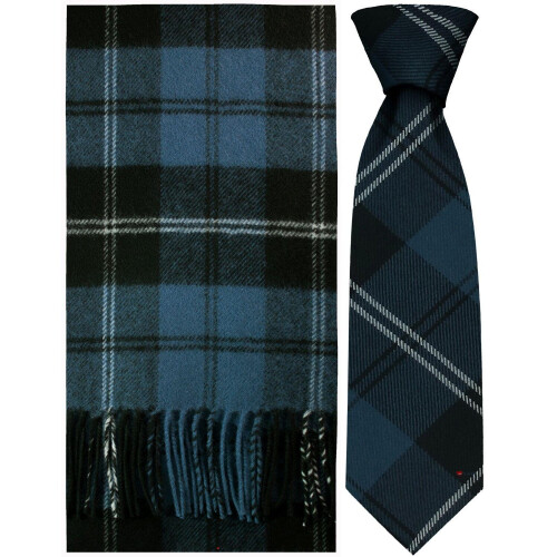Mens Lambswool Ultra Soft Men's Tie and Scarf Gift Set in Ramsay Blue ...