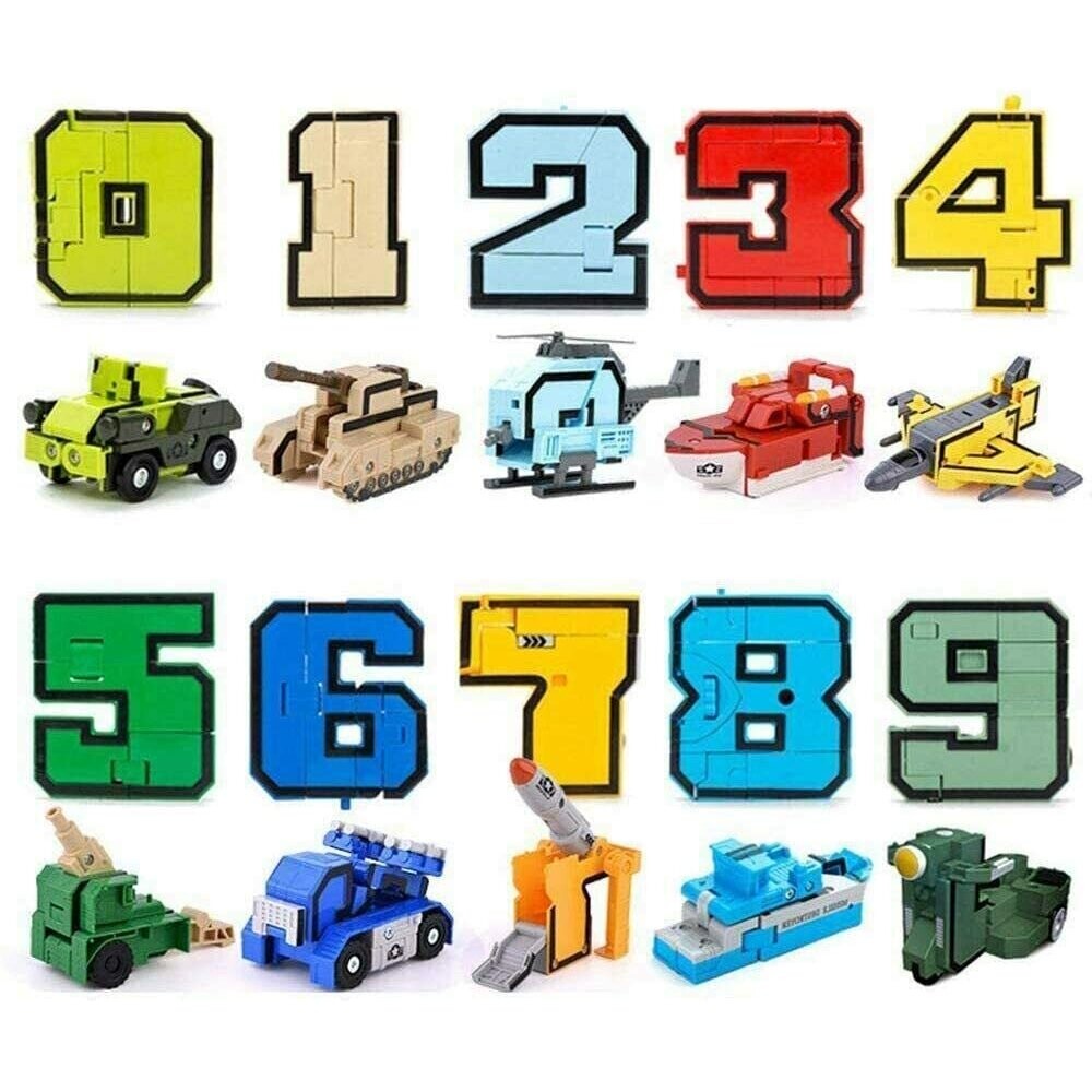Alphabet Numbers Transformers Robot Maths Educational Toys Building ...