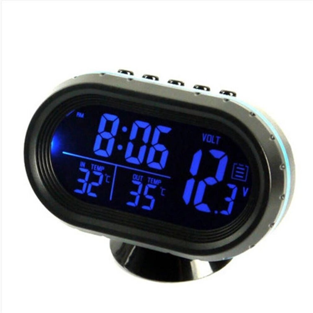 Car Thermometer Digital Clock Automobile Clock LED Lighted Auto Dual ...