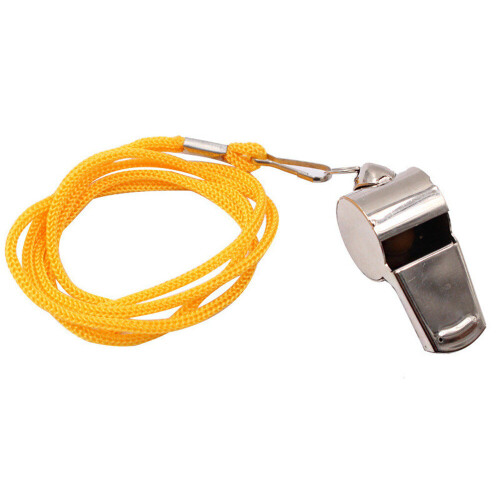 10PCS Metal Whistle with Rope Stainless Steel for Referee Sport Rugby ...