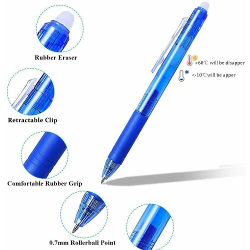 Erasable Gel Pens Retractable Friction Ball Pens on OnBuy