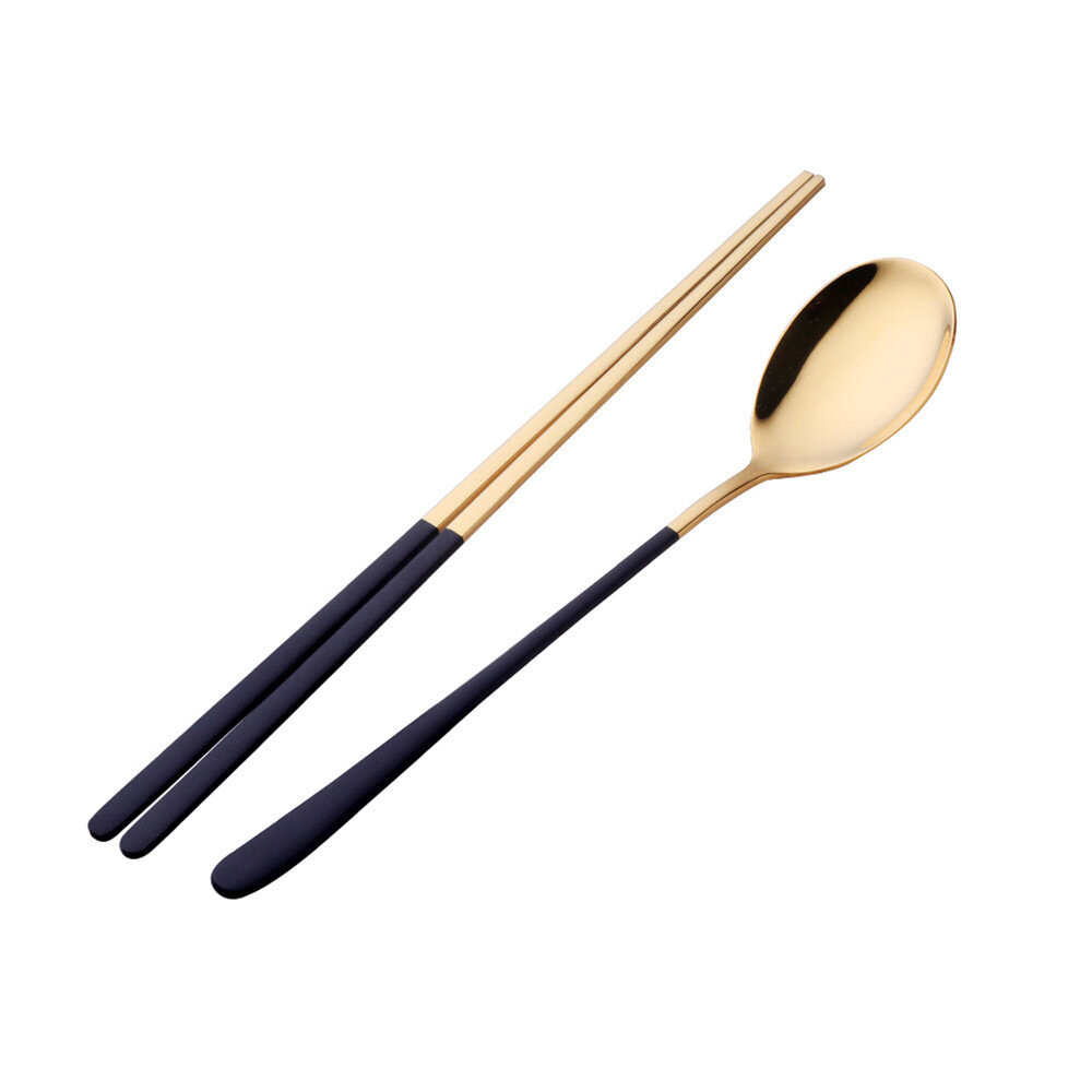 1Set Korean Spoon Chopsticks Sets 18/10 Stainless Steel Flatware Set ...
