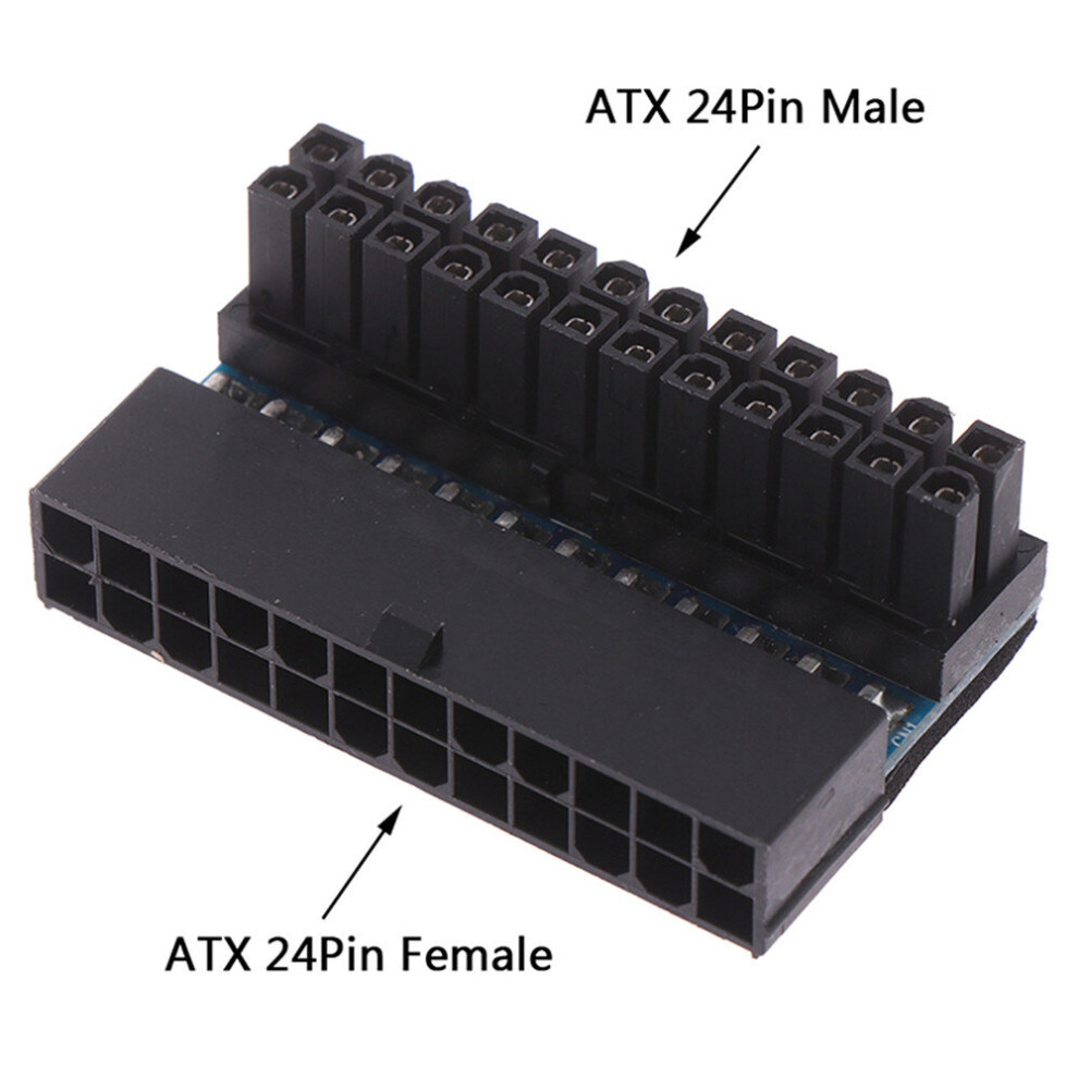 ATX 24 pin 90 degree 24Pin to 24pin L type Power Plug Adapter Mainboard ...