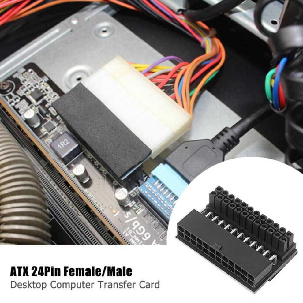 ATX 24 pin 90 degree 24Pin to 24pin L type Power Plug Adapter Mainboard ...