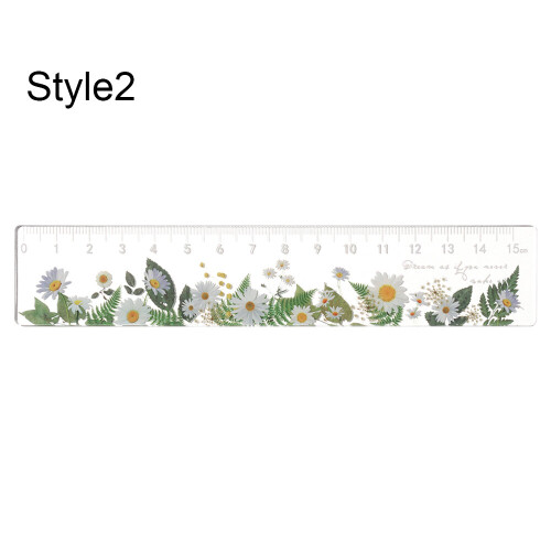 4PC 15cm Daisy Rose Pattern Ruler DIY Drawing Tools Student Flower ...