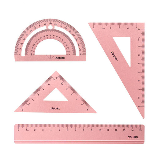 4 pieces / set of metal ruler aluminum set ruler pink blue silver ruler ...
