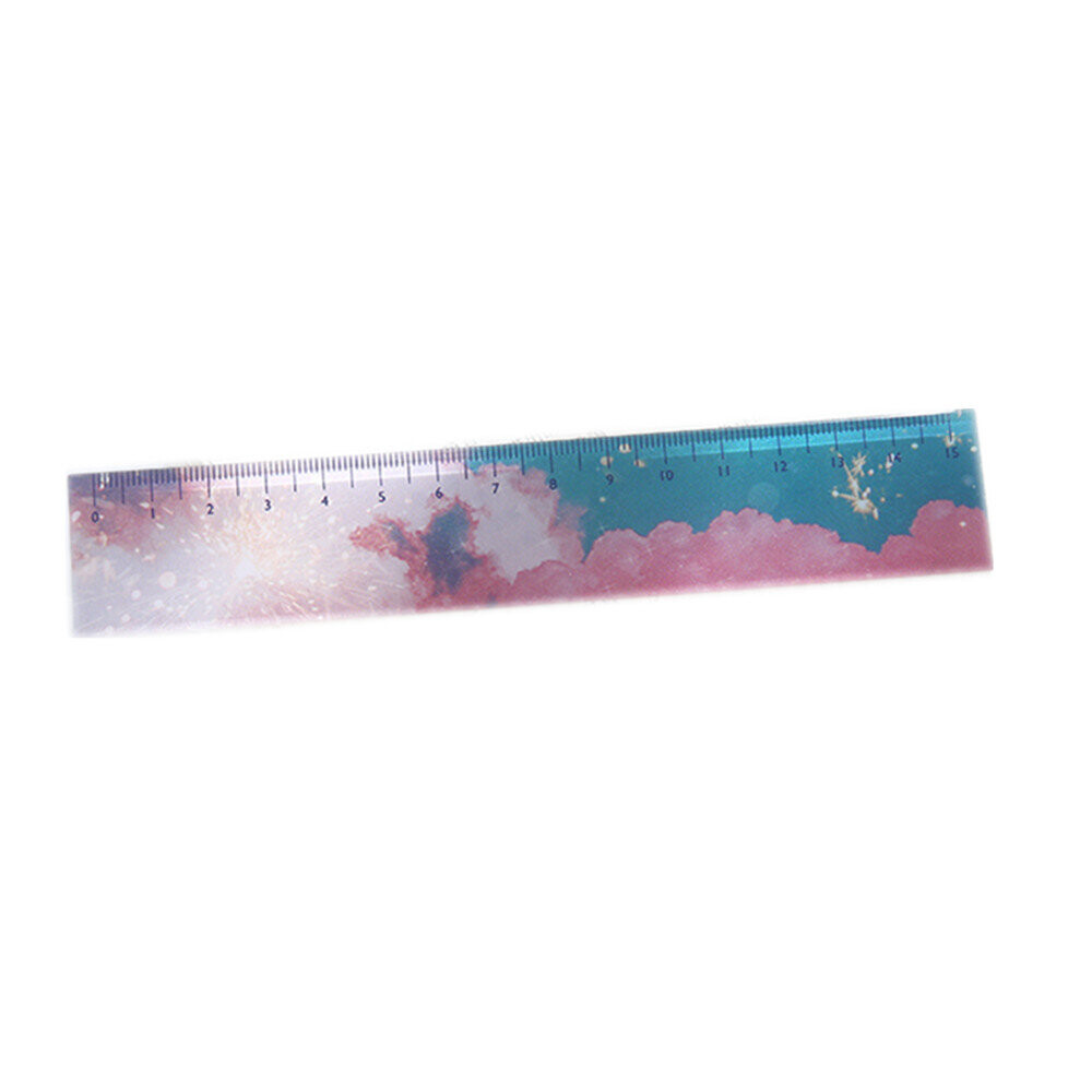 15cm Measuring Acrylic Ruler INS Style Wandering Stars Clouds Bullet ...
