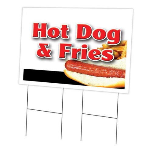 SignMission C-2436-DS-Hot Dogs & Fries Combo 24 x 36 in. Hot Dogs ...