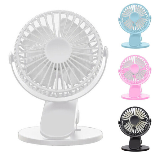 USB Rechargeable Clip Table Fan Mini Portable Clamp Fan Office Home Air ...