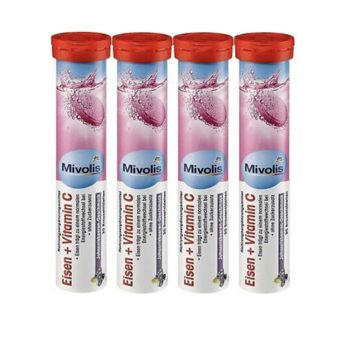 Mivolis IRON & VITAMIN C 20 effervescent Tablets pack of 4 on OnBuy