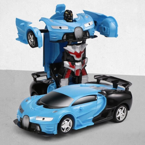 (Blue Bugatti) Transformer RC Robot Car Remote Control 2 IN 1 Toy on OnBuy