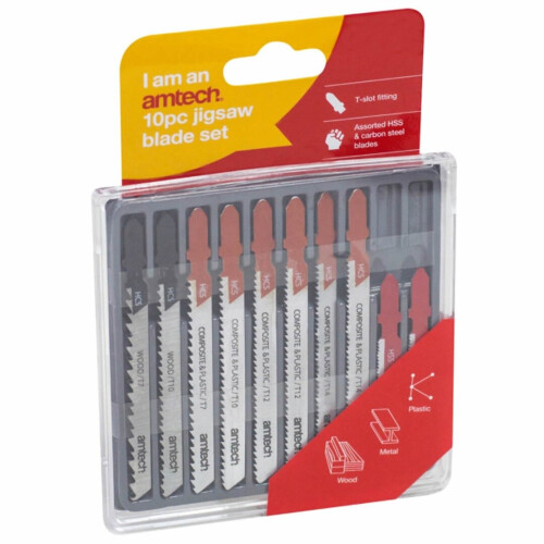 Jigsaw Blade Set Mixed Set 10pc T-Slot Fitting Jig Saw Plastic Wood ...