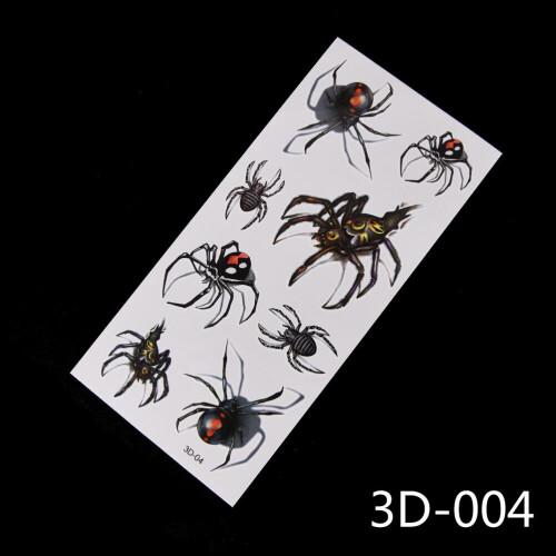 3D Disposable Tattoo Stickers Spiders Insects Large Pattern Water ...
